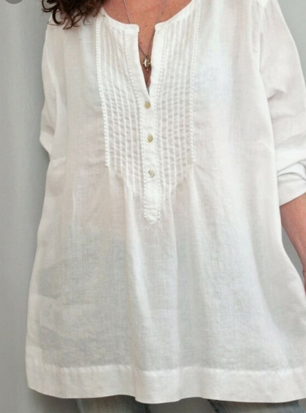J. Jill | Tops | Jjill White Linen Pintuck Top | Poshmark